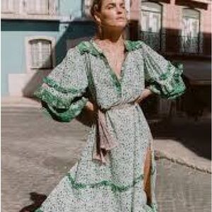 Spell | Dresses | Spell Green Floral Maxi Dress | Poshmark